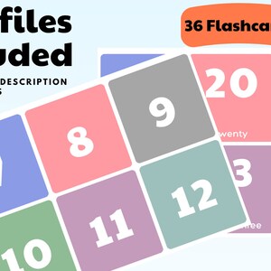 Back to School Numbers Flashcards, Preschool Numbers Printable, Numbers ...