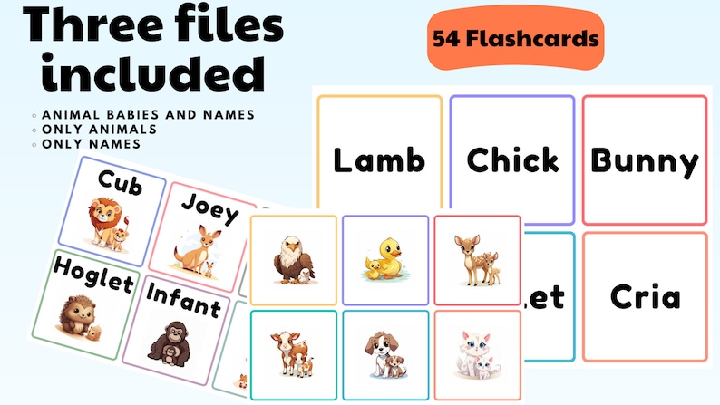 Printable Animal Babies for Kids, Learn Animal Names, Flashcards ...
