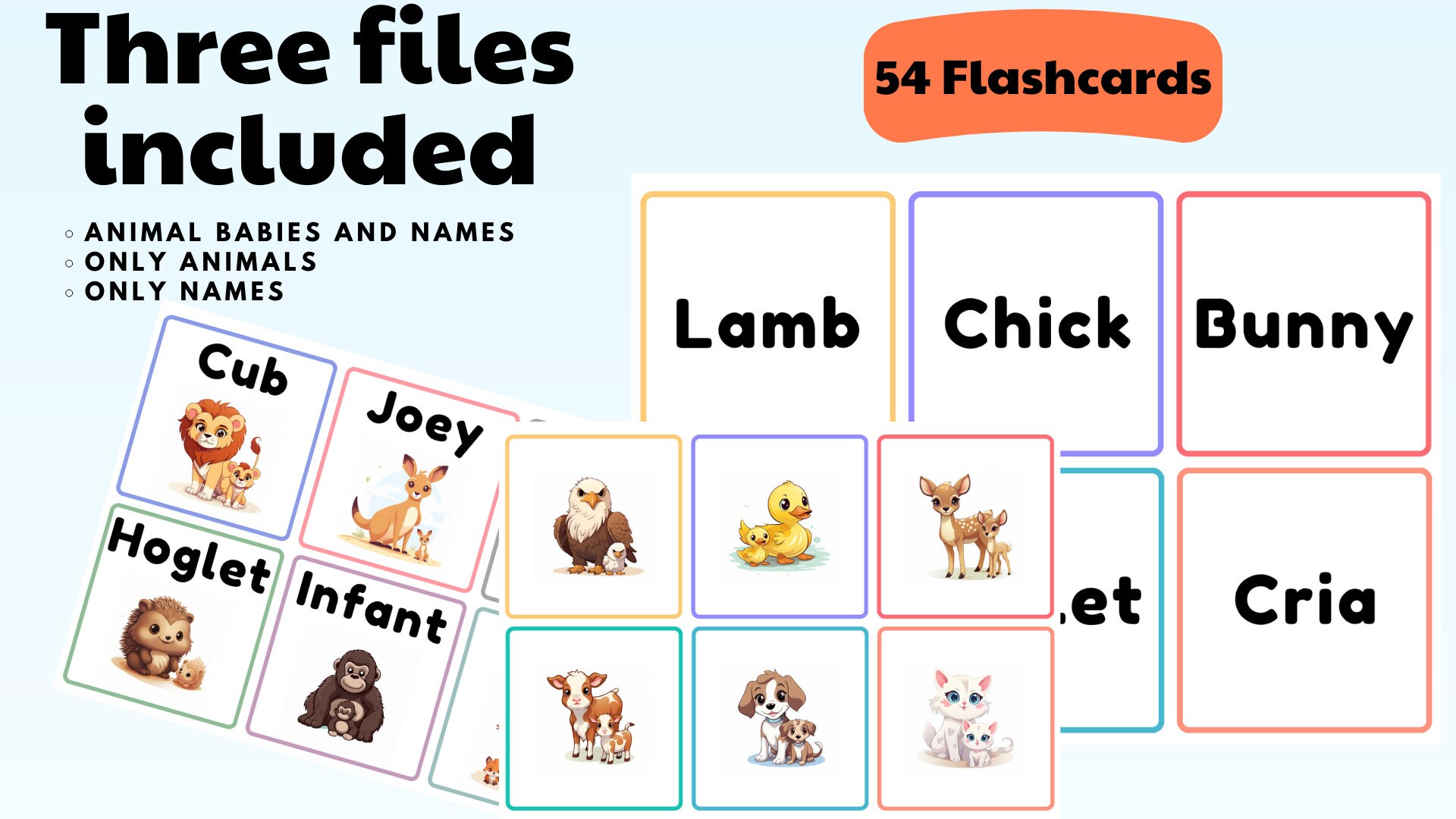 Printable Animal Babies for Kids, Learn Animal Names, Flashcards ...