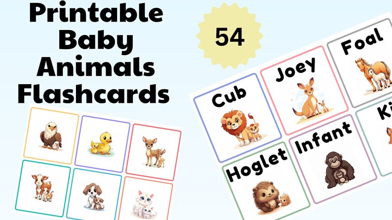 Printable Animal Babies for Kids, Learn Animal Names, Flashcards ...