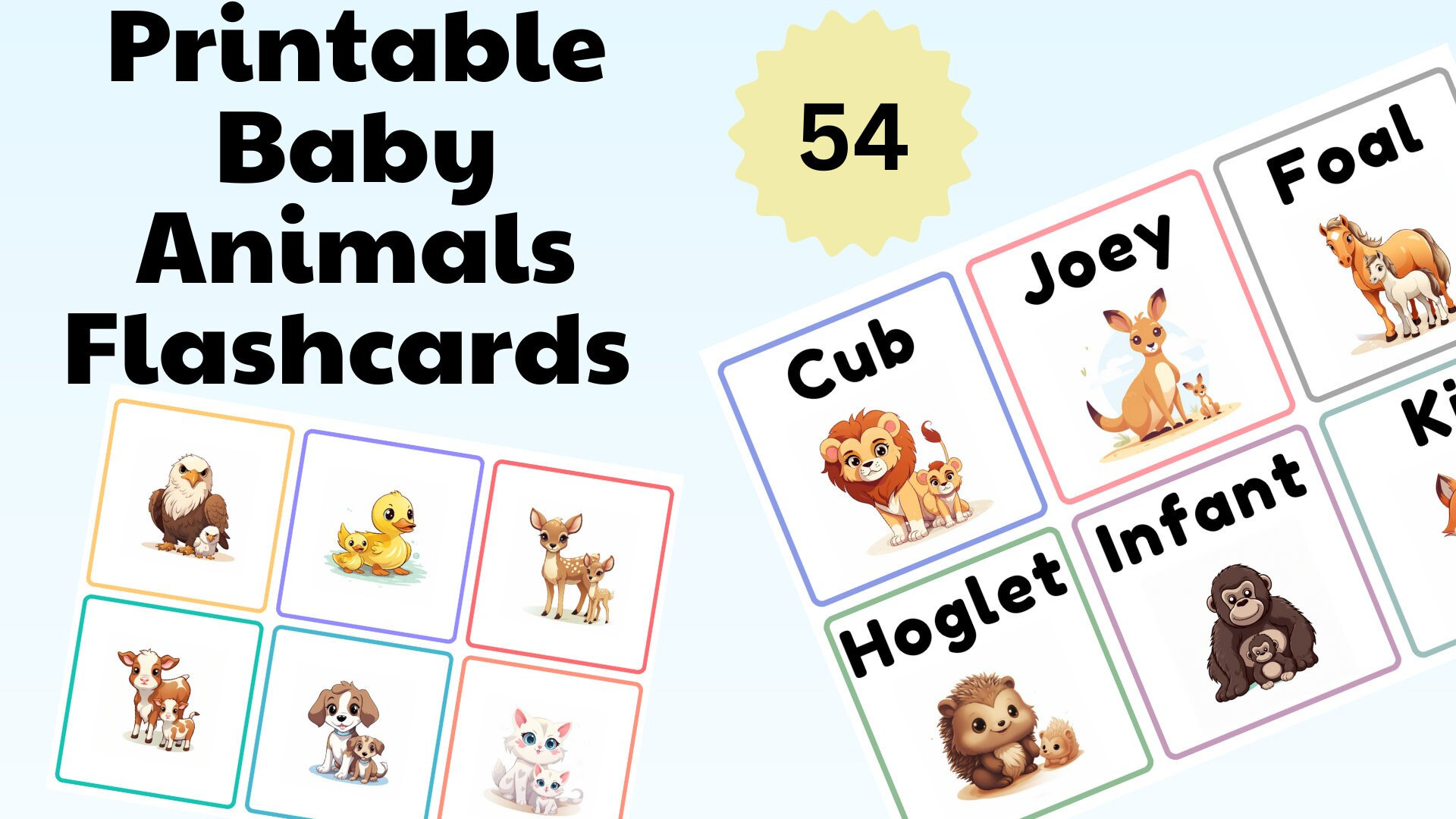 Printable Animal Babies for Kids, Learn Animal Names, Flashcards ...