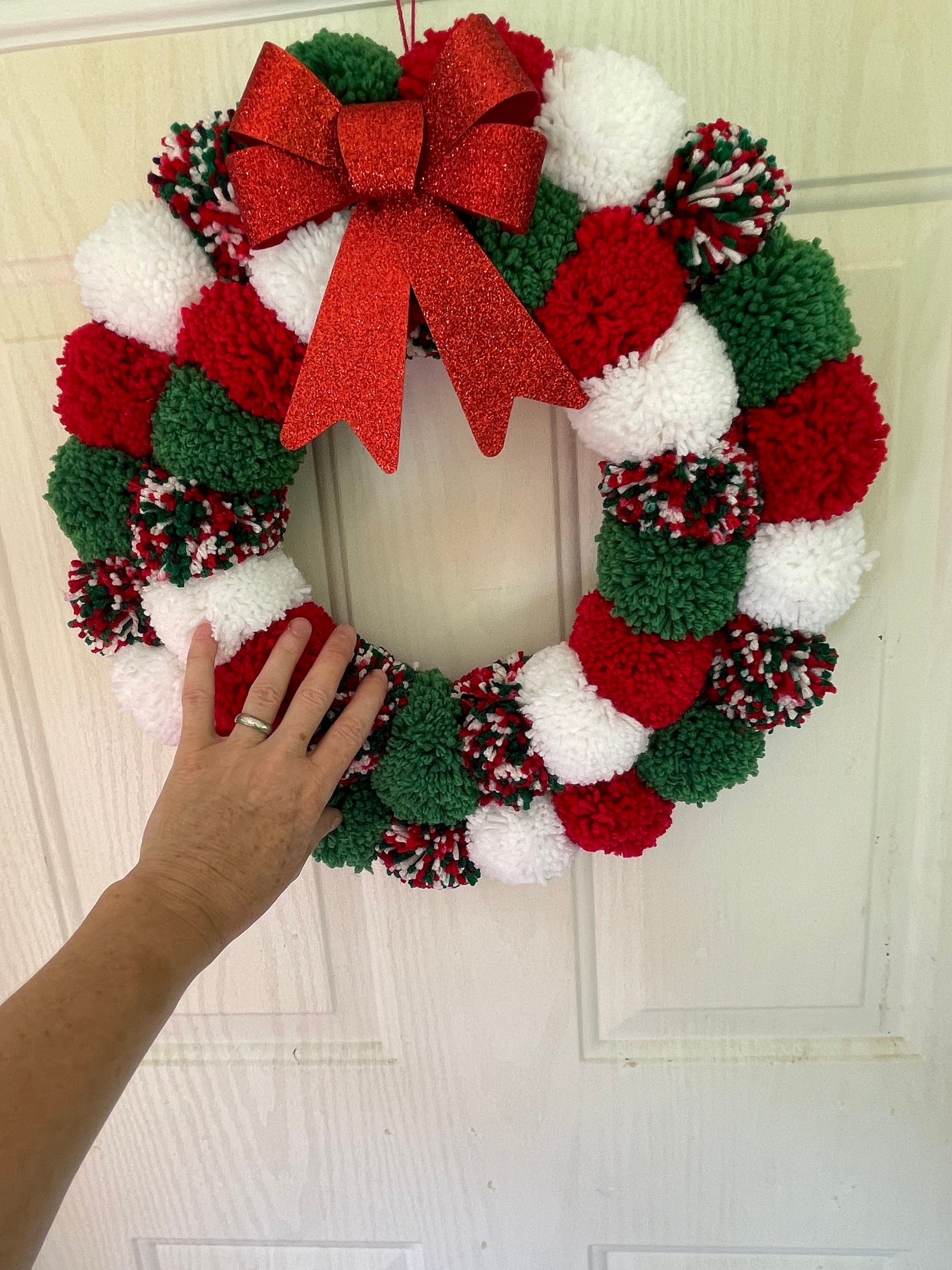 Christmas Pompom Wreath Very Cute and Whimsical - Etsy