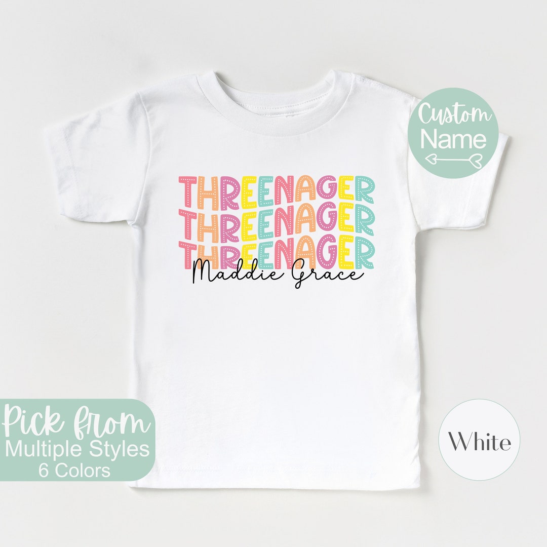 Custom Threenager Birthday Outfit, Personalized 3rd Birthday Shirt ...