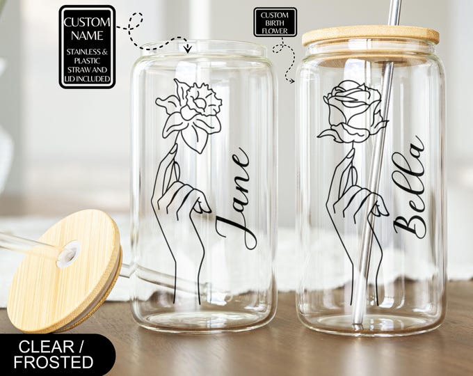 Personalized Iced Coffee Cup, Custom Glass Cup, Custom Beer Can Glass ...