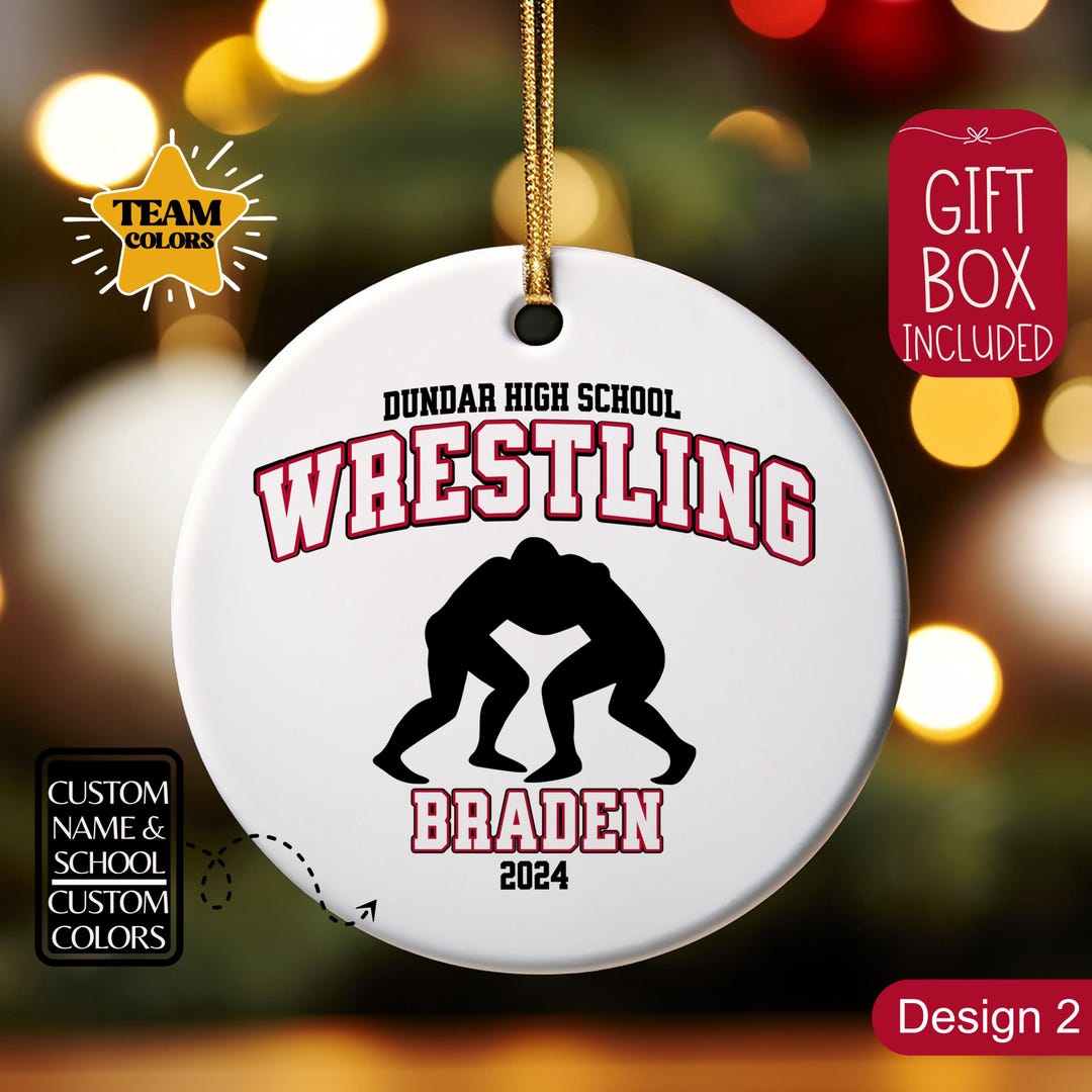 Wrestling Ornament, Wrestling Christmas Ornament, Sports Ornament ...