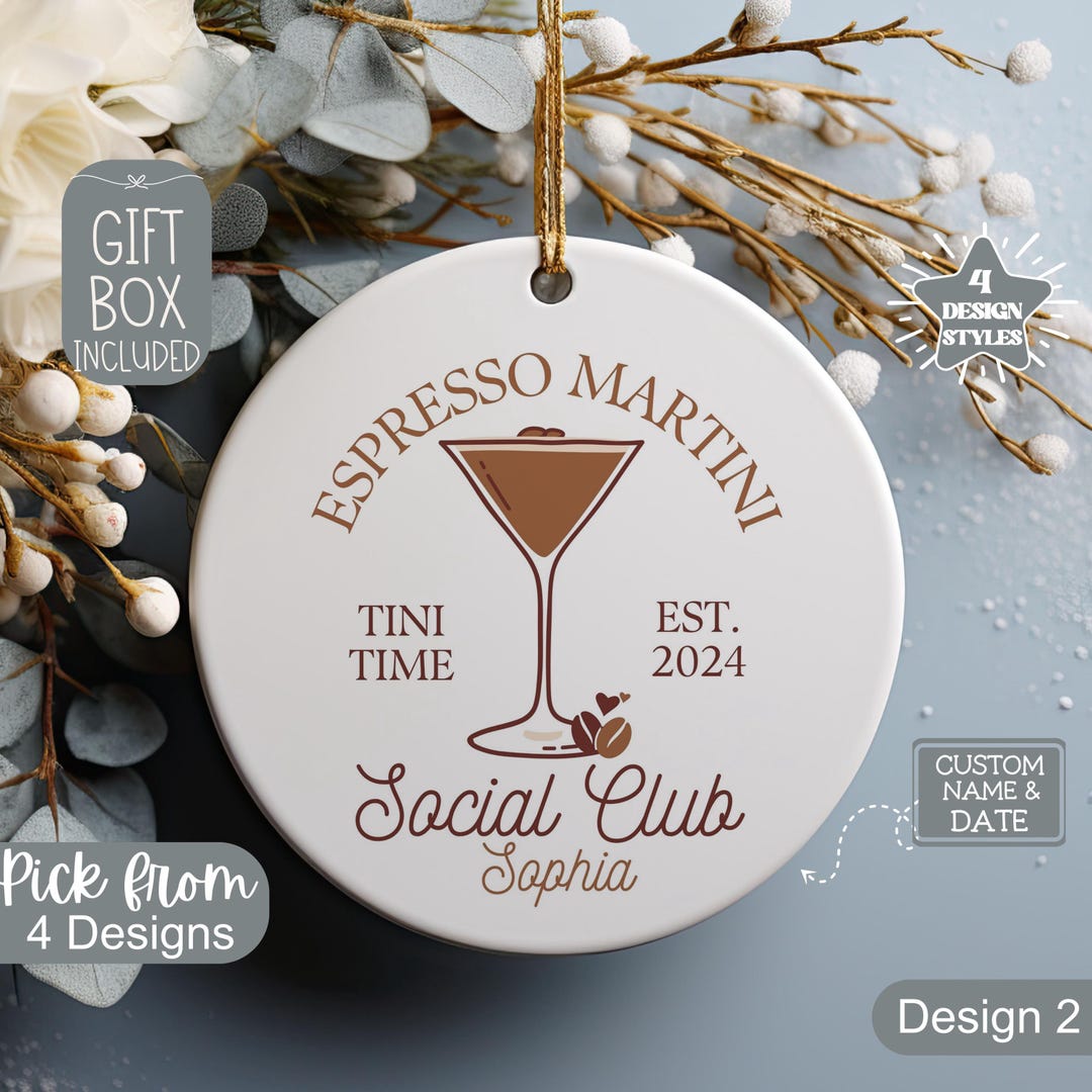 Personalized Espresso Martini Ornament 2024 Fun Custom Name Ornament ...