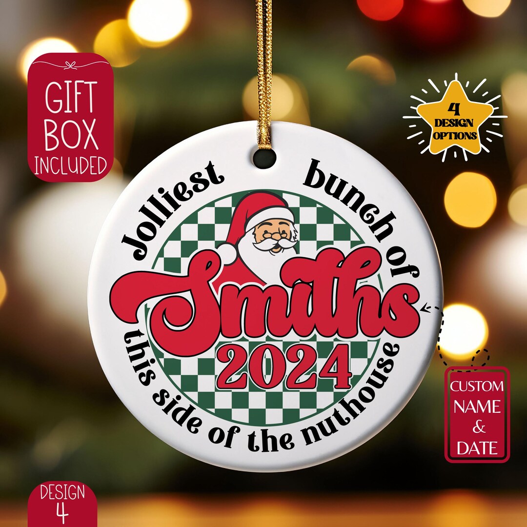 Personalized Jolliest Bunch of Christmas 2024 Ornament 2024 Custom ...