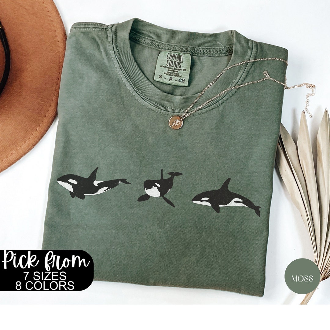 Comfort Colors® Orca Whales Shirt, Sealife Orca Whale Tee, Vintage ...