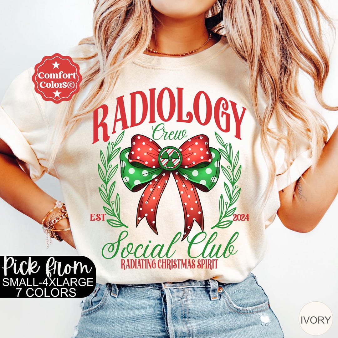 Christmas Radiology Shirt,comfort Colors Holiday Radiology Coquette Bow ...