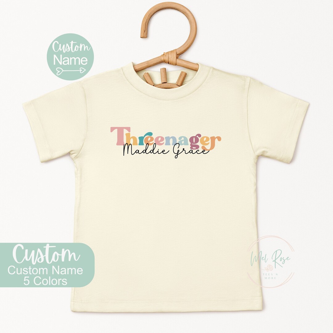 Custom Threenager Birthday Outfit, Personalized 3rd Birthday Shirt Little Miss Threenager Gift ...