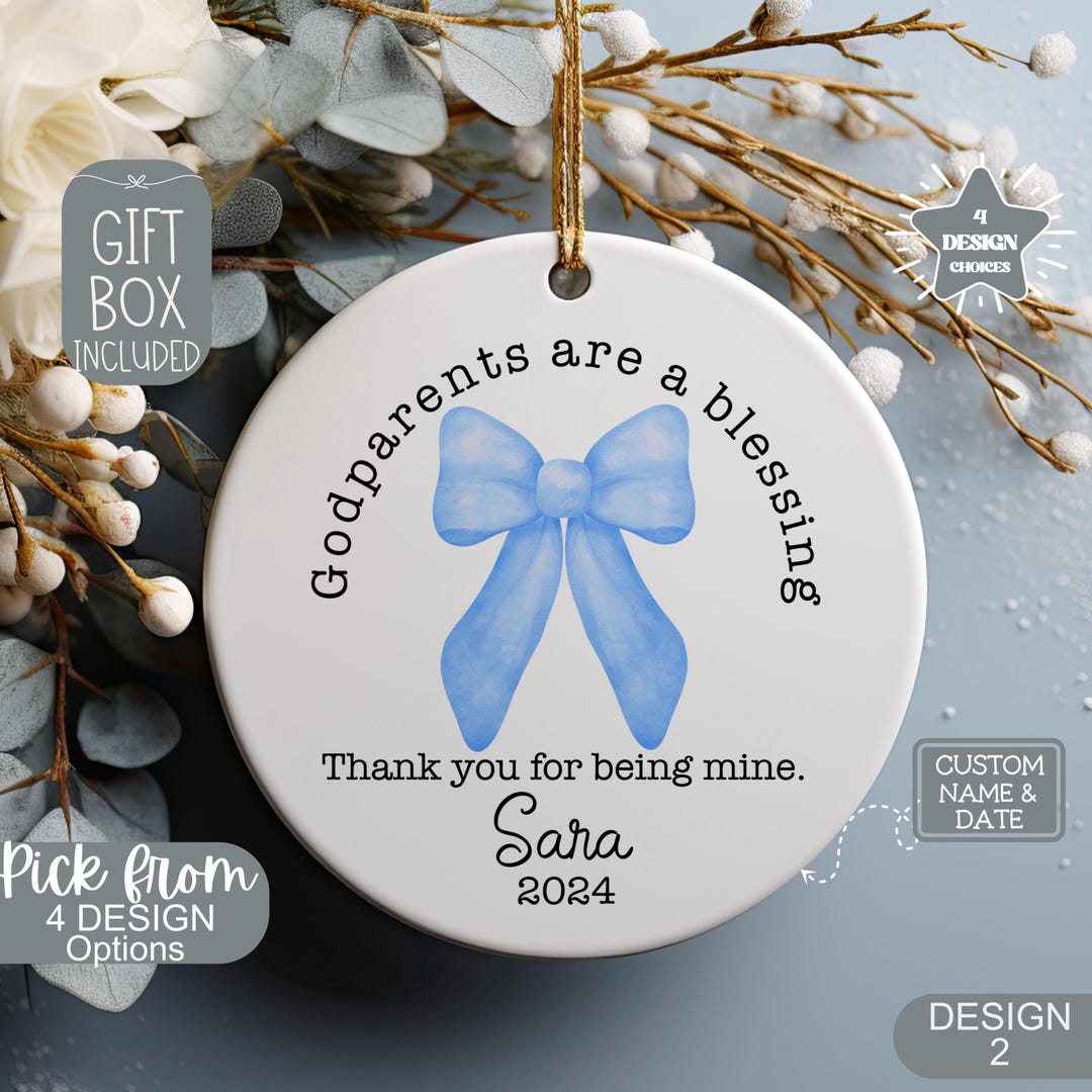 Personalized Godparents Ornament, Custom Godmother Gift,gift for ...