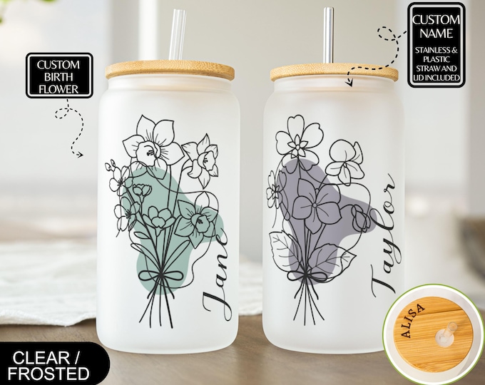 Personalized Iced Coffee Cup, Custom Glass Cup, Custom Beer Can Glass ...