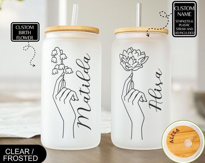 Personalized Iced Coffee Cup, Custom Glass Cup, Custom Beer Can Glass ...