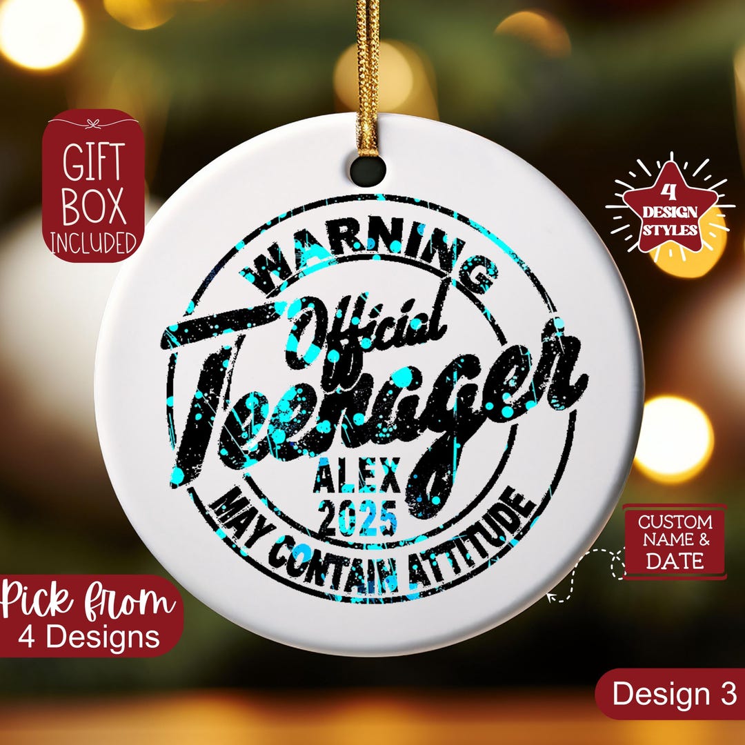 Personalized Official Teenager Ornament,13 Year Old Ornament,custom ...