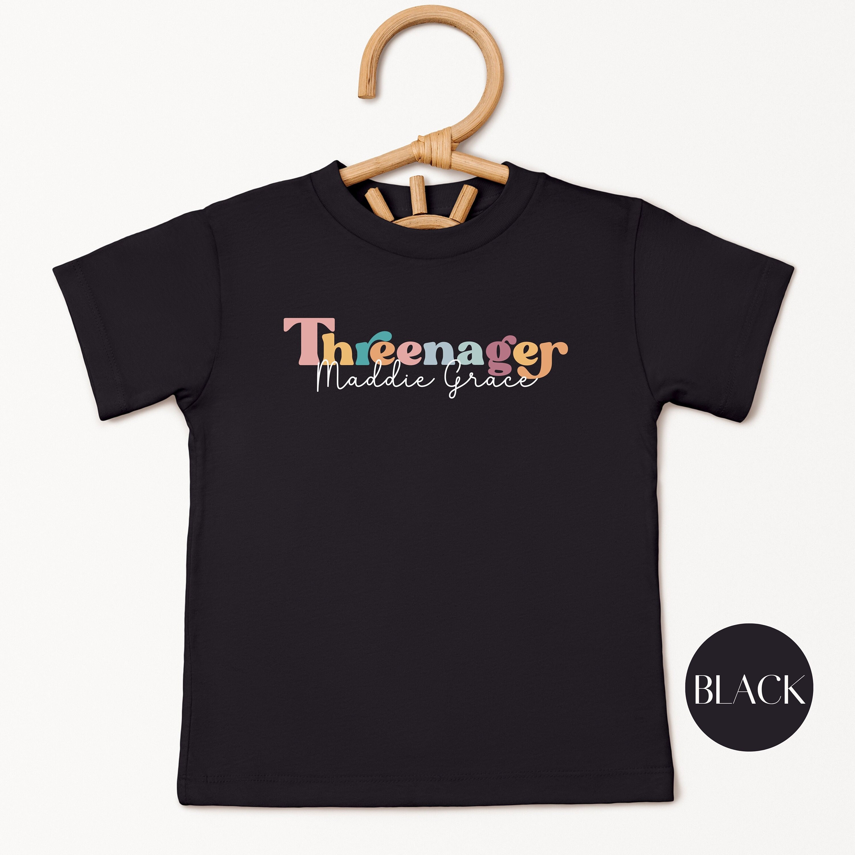 Custom Threenager Birthday Outfit, Personalized 3rd Birthday Shirt Little Miss Threenager Gift ...