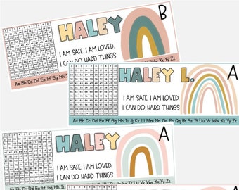 Editable Canva Template for Classroom / Printable Desk Labels / Neutral ...