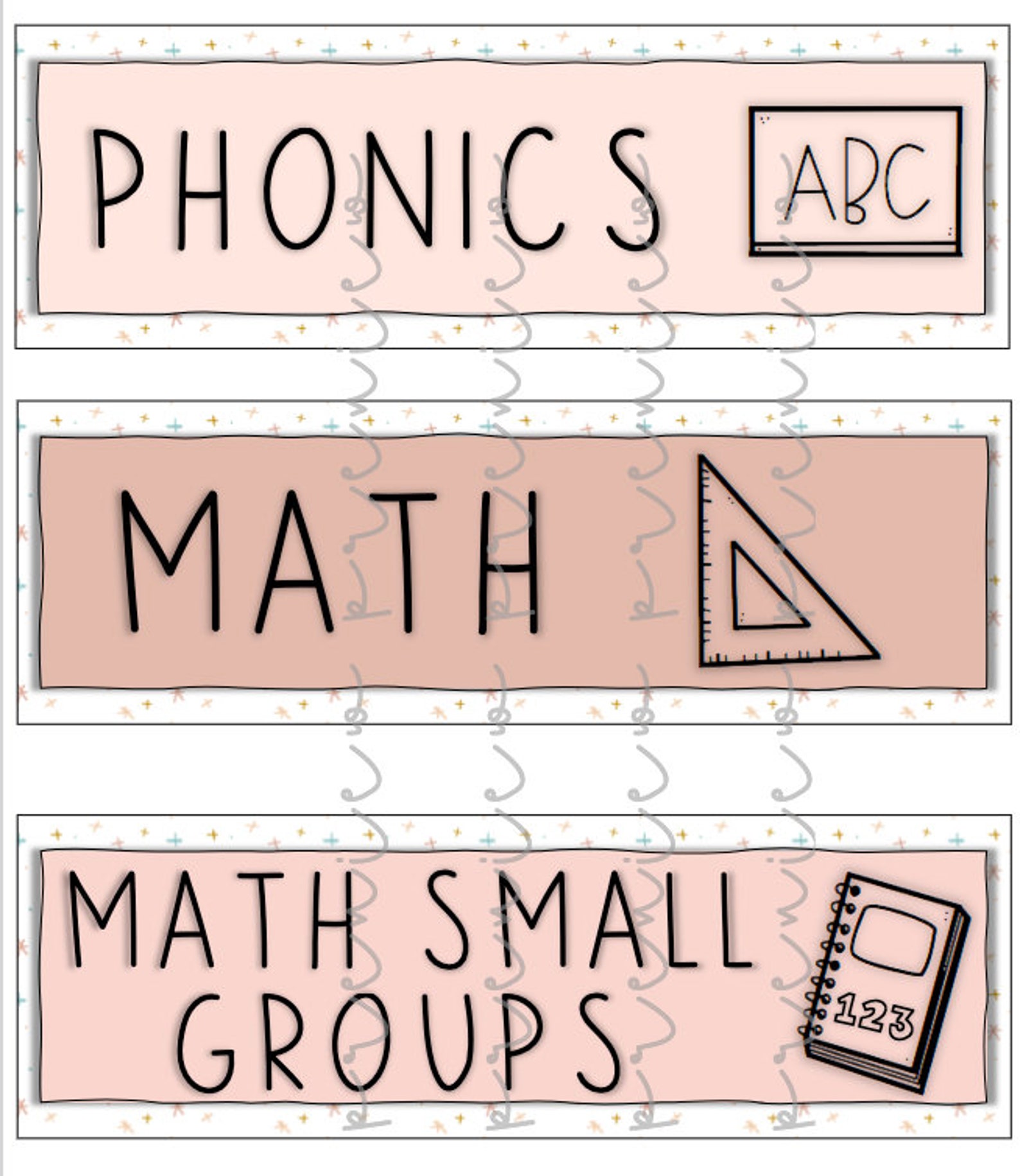 Boho Pastel Colored *editable* Schedule Cards - Etsy