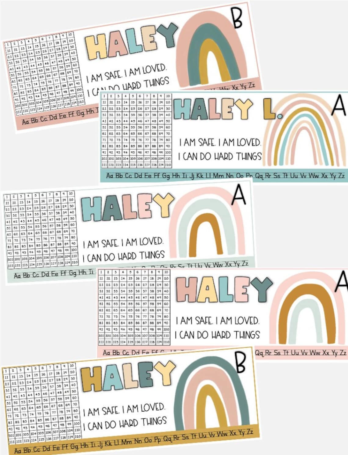 Boho Rainbow Editable Name Tags for Desks! - Etsy