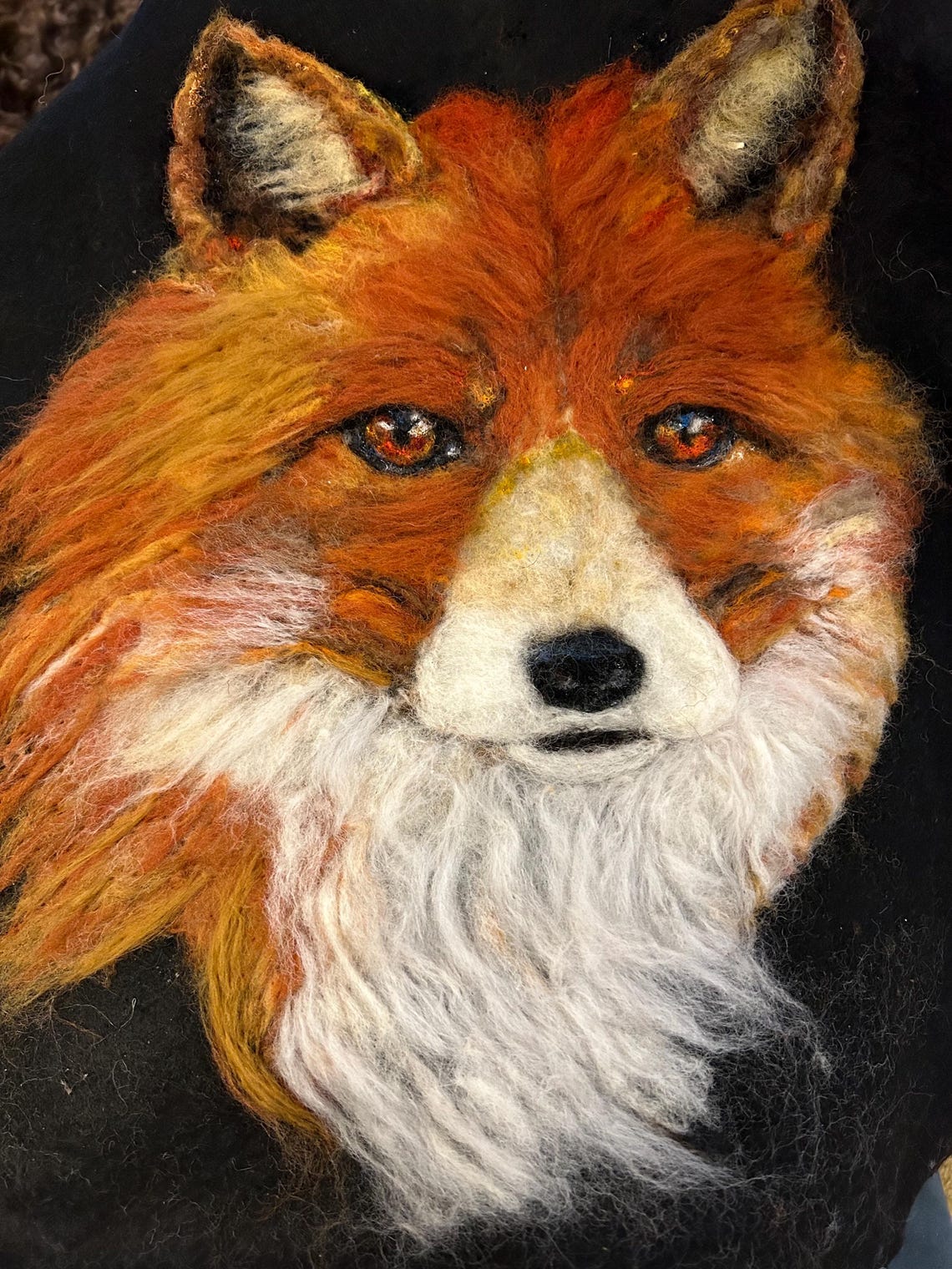 Needle Felted Flat Wool Painting of a Fox - Etsy