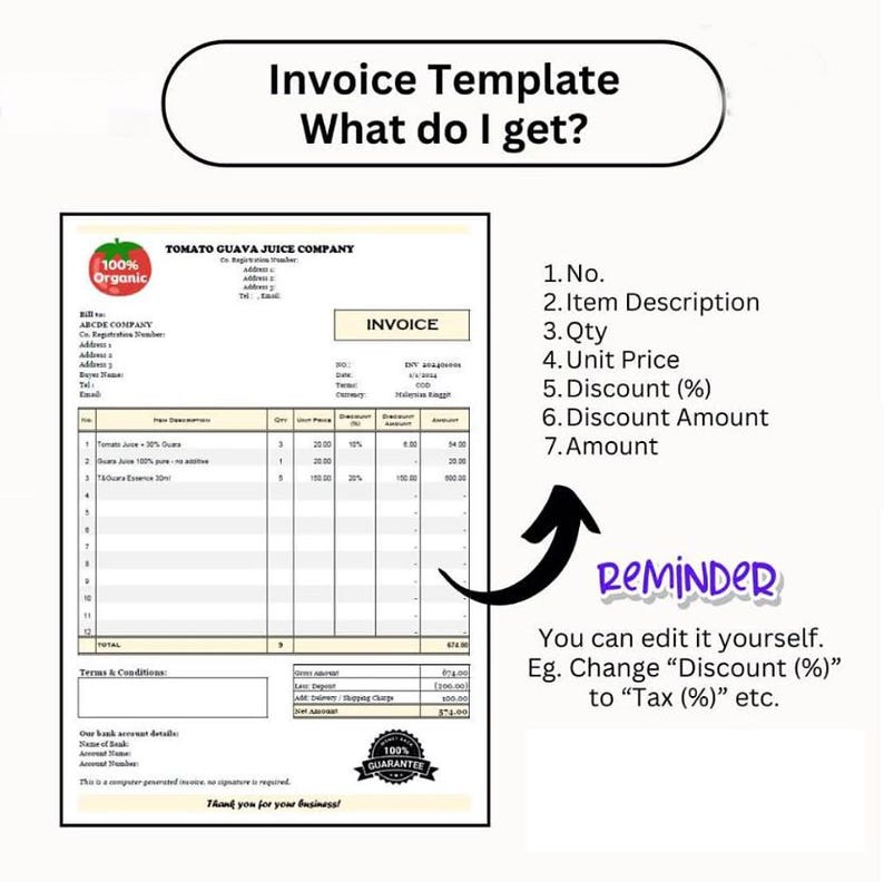 Invoice & Quotation Template Bundle – Easy to Use - Excel Templates - Etsy