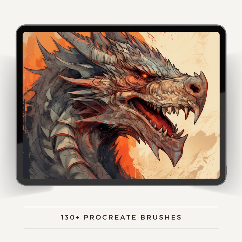 Procreate Stamps Dragon. Procreate Dragon Heads Brushes. Fantasy Magic ...