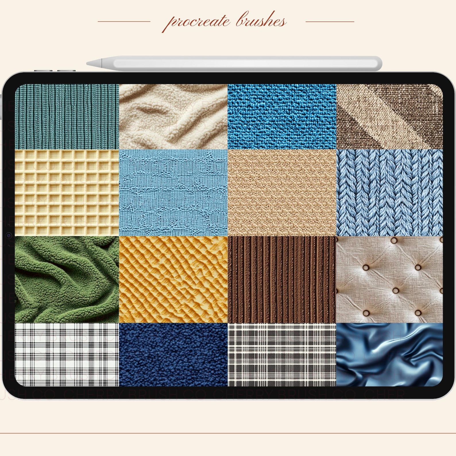 Fabric Texture Brush Set, Procreate, Photoshop, Clip Studio Paint ...