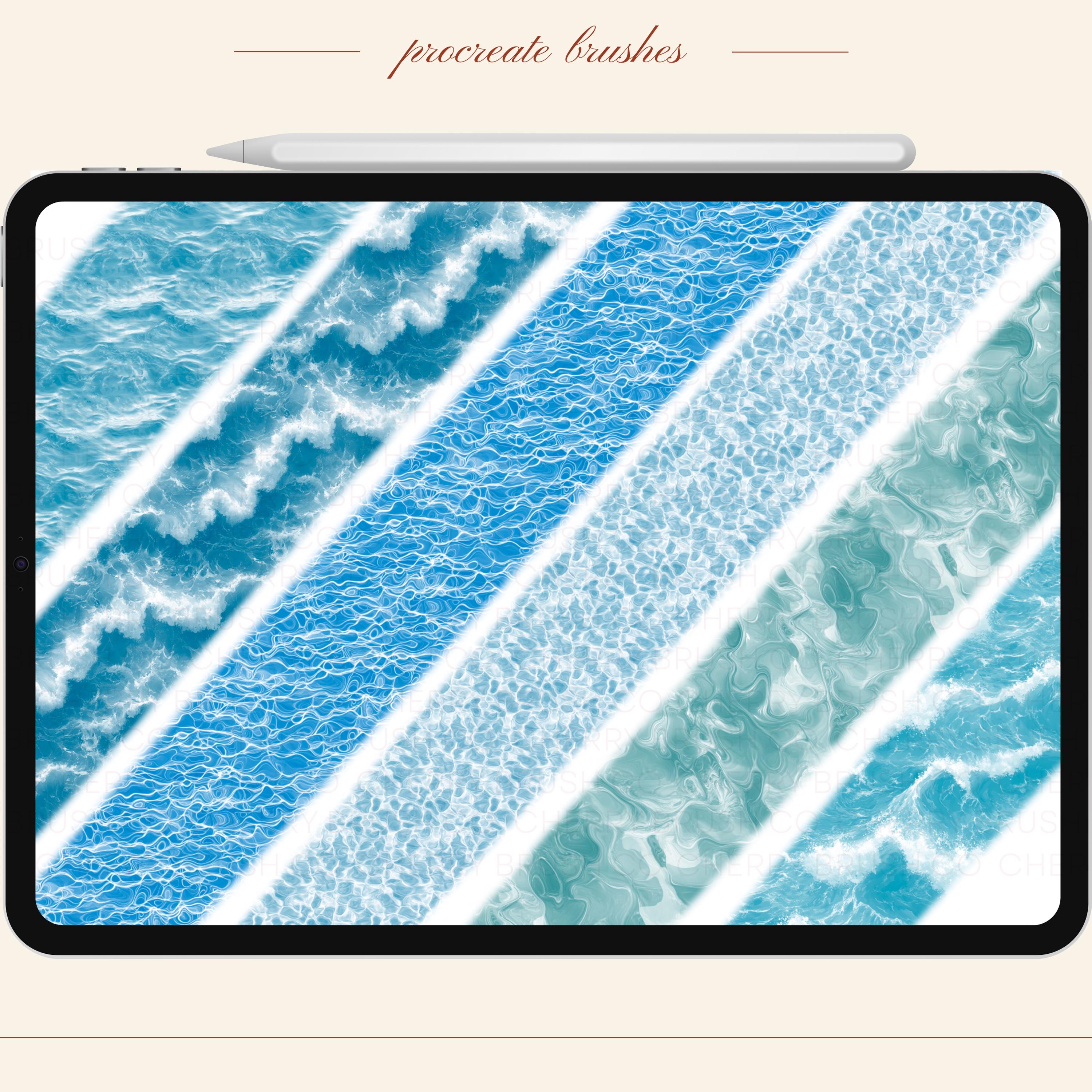 Procreate Water Texture Brushes. Procreate Sea, Waves, Ocean Brushes ...