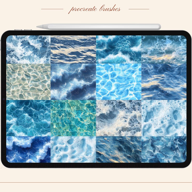 Procreate Water Texture Brushes. Procreate Sea, Waves, Ocean Brushes ...