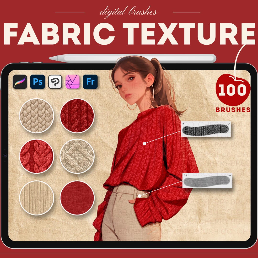 Fabric Texture Procreate Brushes. Photoshop Fabric Textures Brushes ...