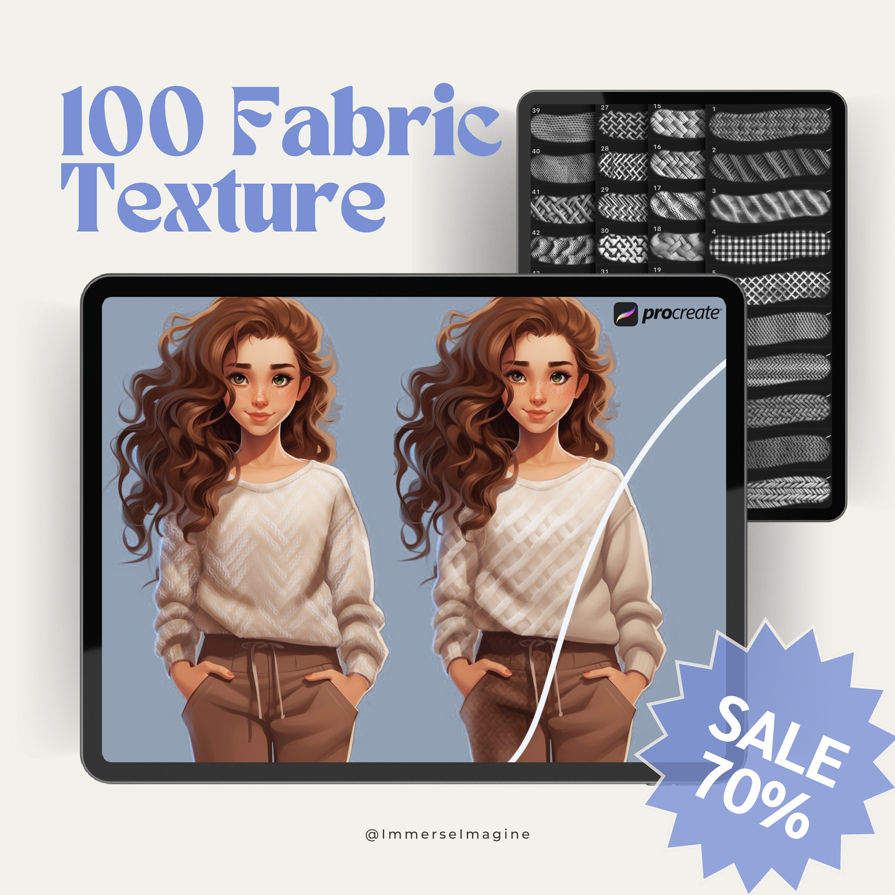 Procreate Fabric Brushes. Procreate Knitted Texture Brushes. Procreate ...