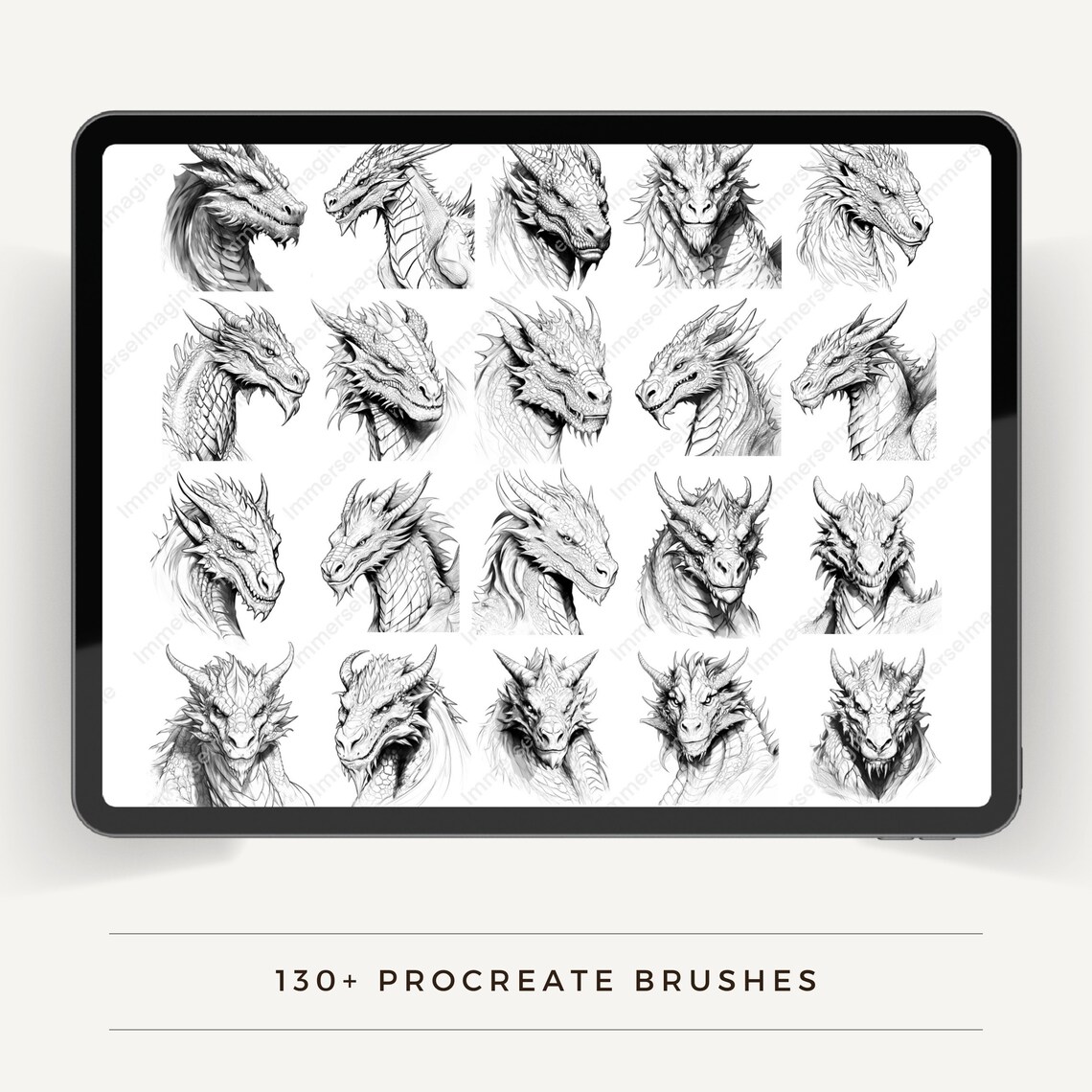 Procreate Stamps Dragon. Procreate Dragon Heads Brushes. Fantasy Magic ...
