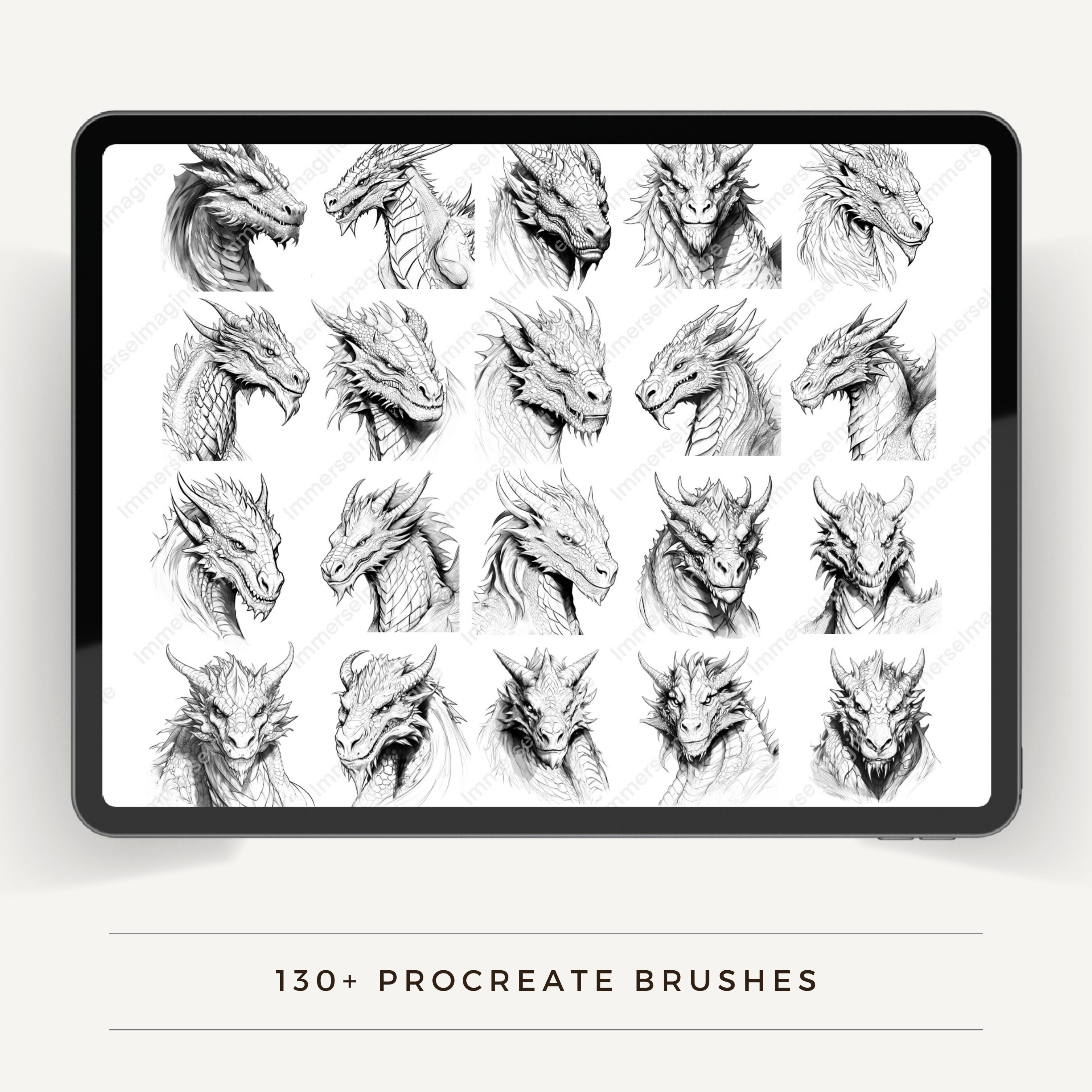 Procreate Stamps Dragon. Procreate Dragon Heads Brushes. Fantasy Magic ...