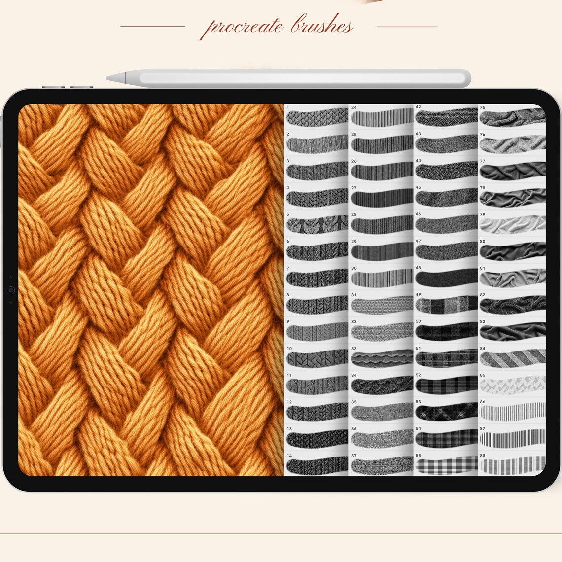 Fabric Texture Brush Set, Procreate, Photoshop, Clip Studio Paint ...