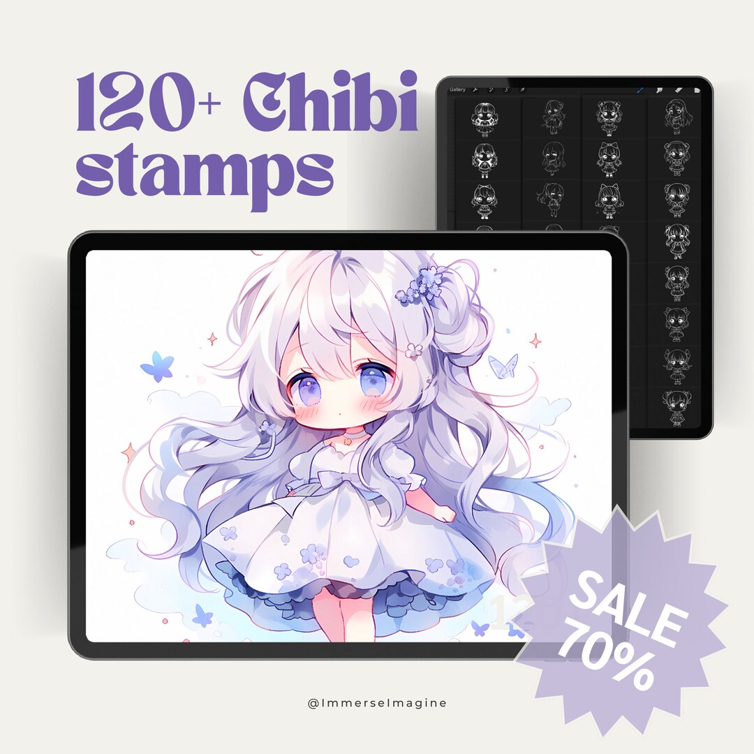 Chibi Procreate Brushes, Procreate Anime Girls Poses Stamps - Etsy