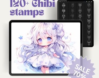 26 Chibi Stamps Procreate, Chibi Poses Procreate, Procreate Anime ...