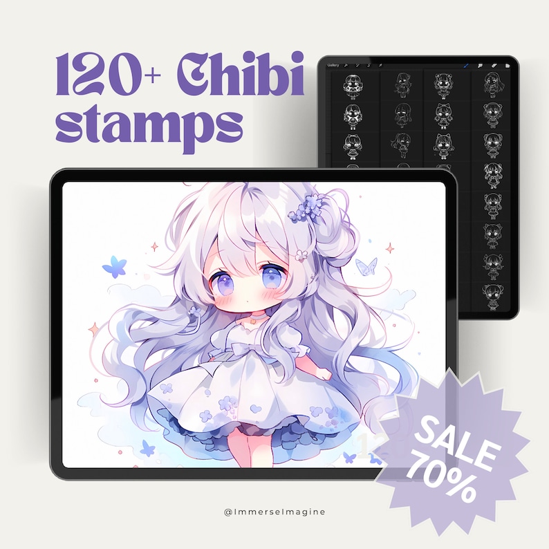 Chibi Procreate Brushes, Procreate Anime Girls Poses Stamps - Etsy