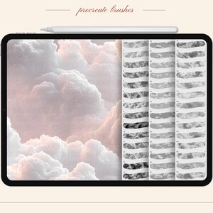 Procreate Realistic Clouds Textures Brushes. Photoshop Cloud Texture Brushes. Procreate Sky ...