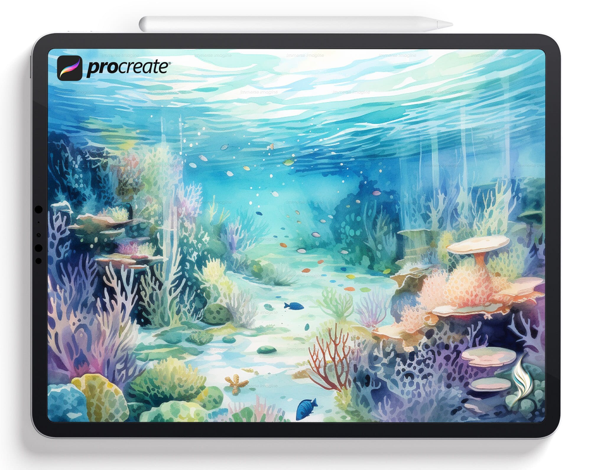 Procreate Seascapes Brushes. Procreate Underwater Stamps. Fish, Dolphins, Whales, Seahorses ...