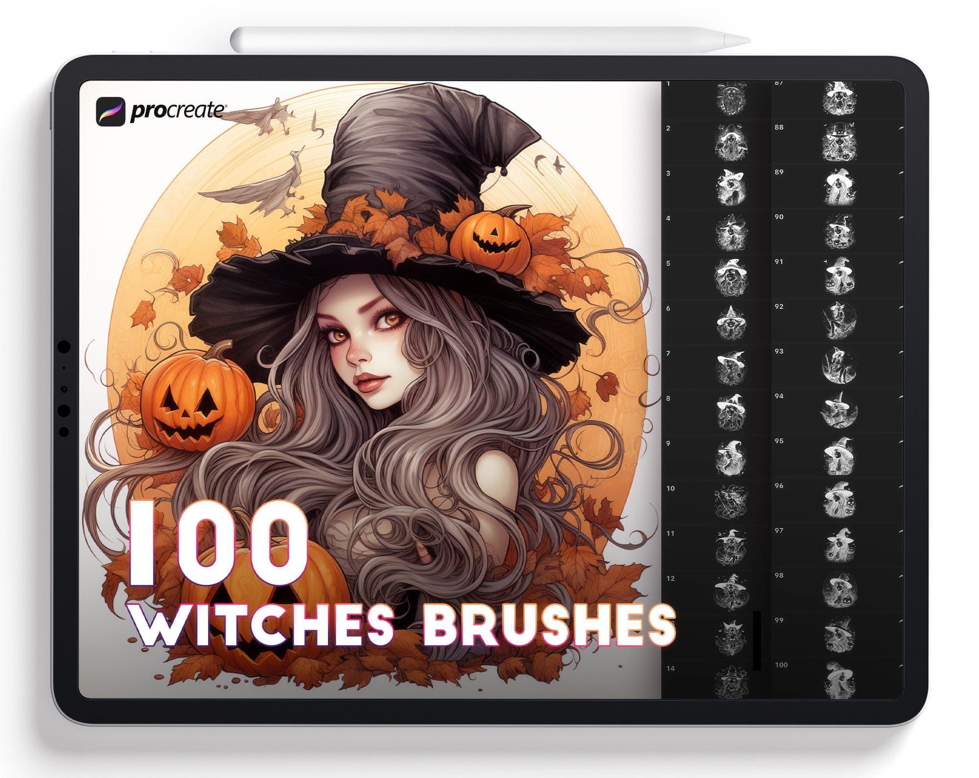 Procreate Brushes Witches Girls. Halloween Witch Procreate Stamp ...