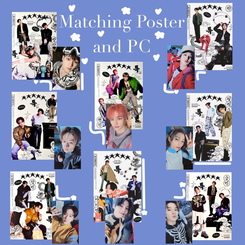 STRAY KIDS 5 Star Matching Photocard and OOTD Mini Poster Unofficial - Etsy