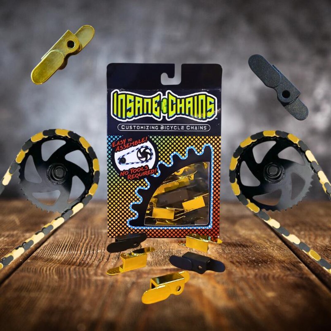 Black and Gold Bike Chain Covers – Snap-on Chain Caps – Fits Kids Bikes ...