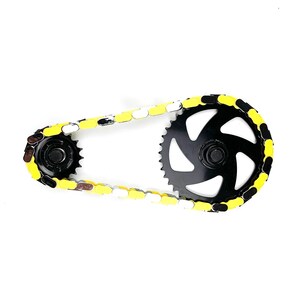 Yellow and Chrome Bike Chain Covers – Snap-on Chain Caps – Fits Kids ...