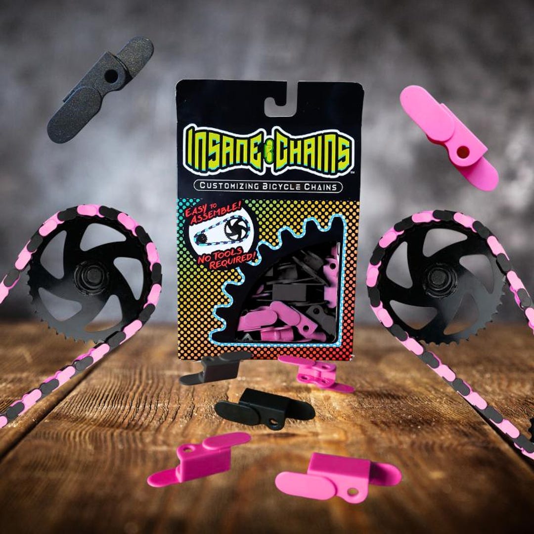 Bike Chain Covers – Pink and Black Snap-on Chain Caps – Bike Accessory ...