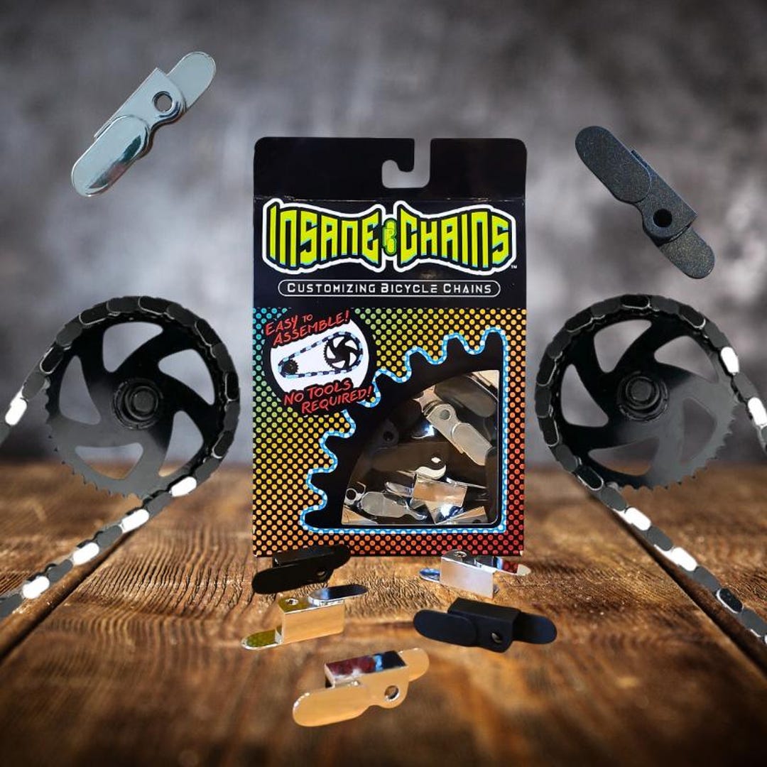 Chrome & Black Bike Chain Caps by Insane Chains - Cycling Accessory for ...