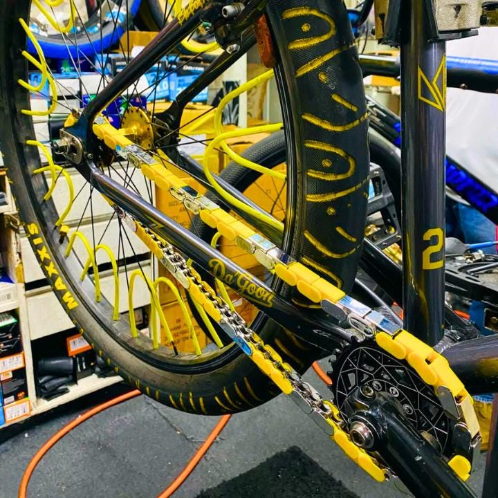 Yellow and Chrome Bike Chain Covers – Snap-on Chain Caps – Fits Kids ...