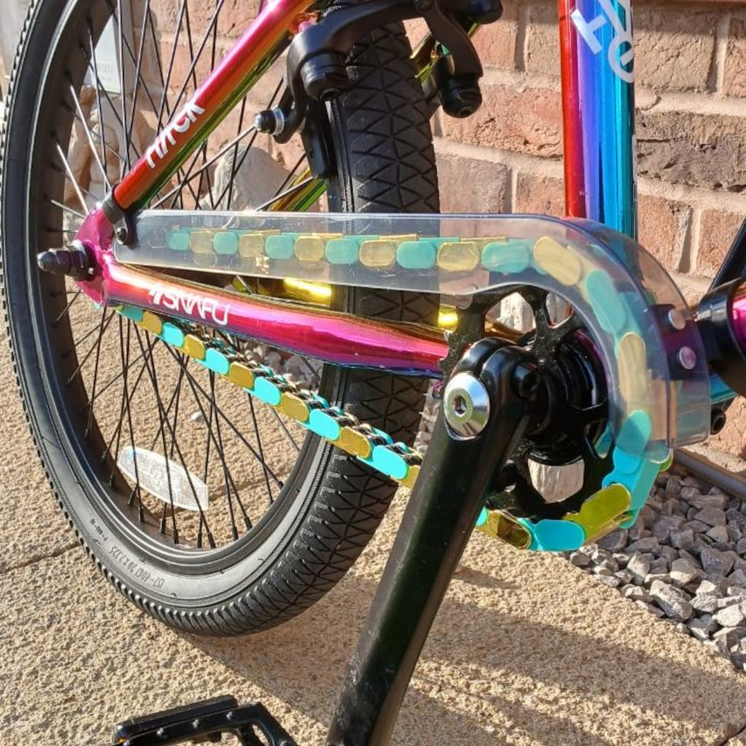 Gold and Teal Chain Covers | Snap-on BMX Chain Upgrade | Bike ...