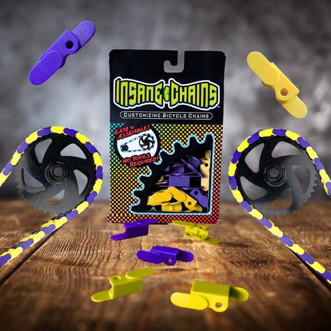 Yellow and Purple Bike Chain Covers – Snap-on Chain Caps – Fits Kids ...