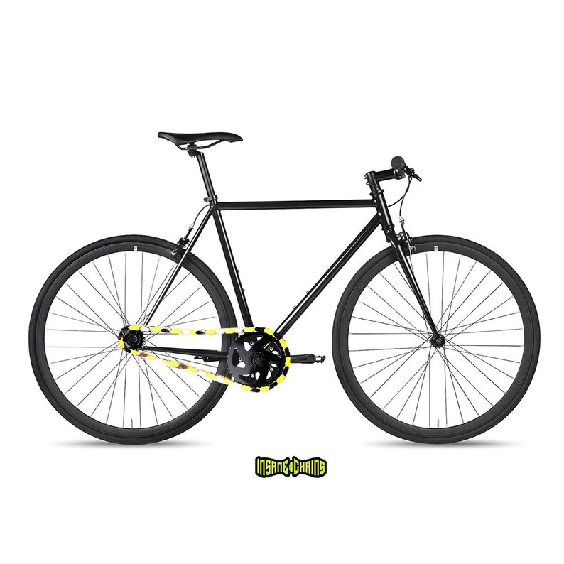 Yellow and Chrome Bike Chain Covers – Snap-on Chain Caps – Fits Kids ...