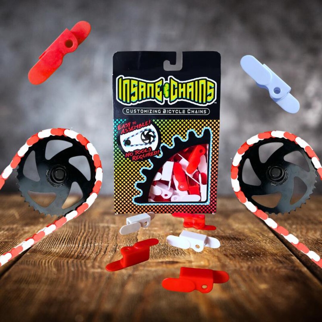 Red and White Bike Chain Covers – Snap-on Chain Caps – Fits Kids Bikes ...