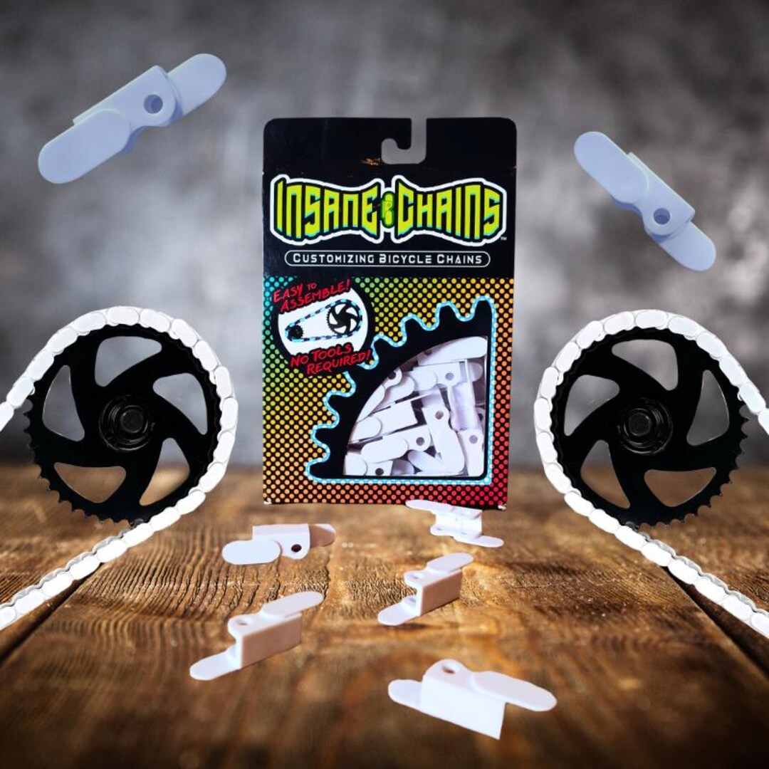 Bike Chain Covers – White Snap-on Chain Caps – Bike Accessory – Fits 1/ ...
